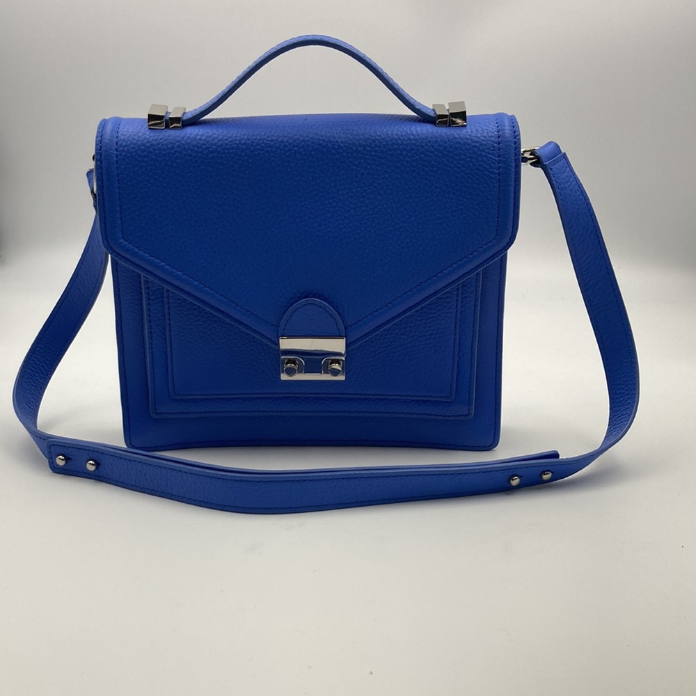 Loeffler Randall Medium Rider Shoulder Strap Blue Lea… - Gem